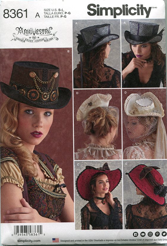Steampunk Hats Sewing Pattern: Simplicity 8361 – originalwoolydragon